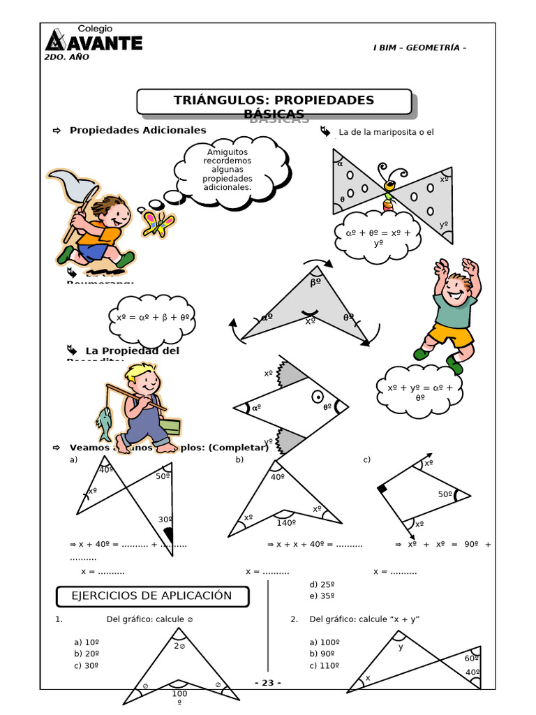 2do Año - Guia Nº5 - Triángulos Propiedades Básicas | PDF