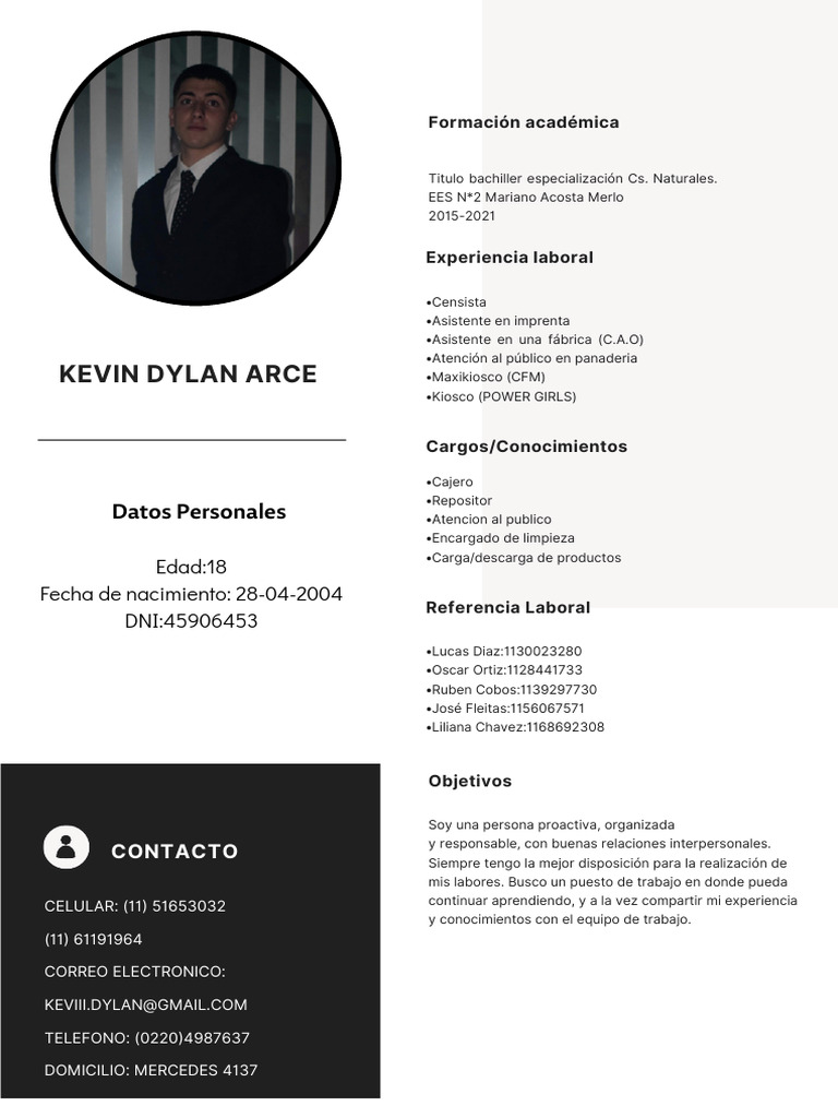 Curriculum Kevin Arce | PDF