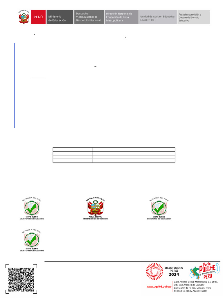 Oficio 04660 2024 Minedu Vmgi Drelm Ugel02 Dir Asgese | PDF