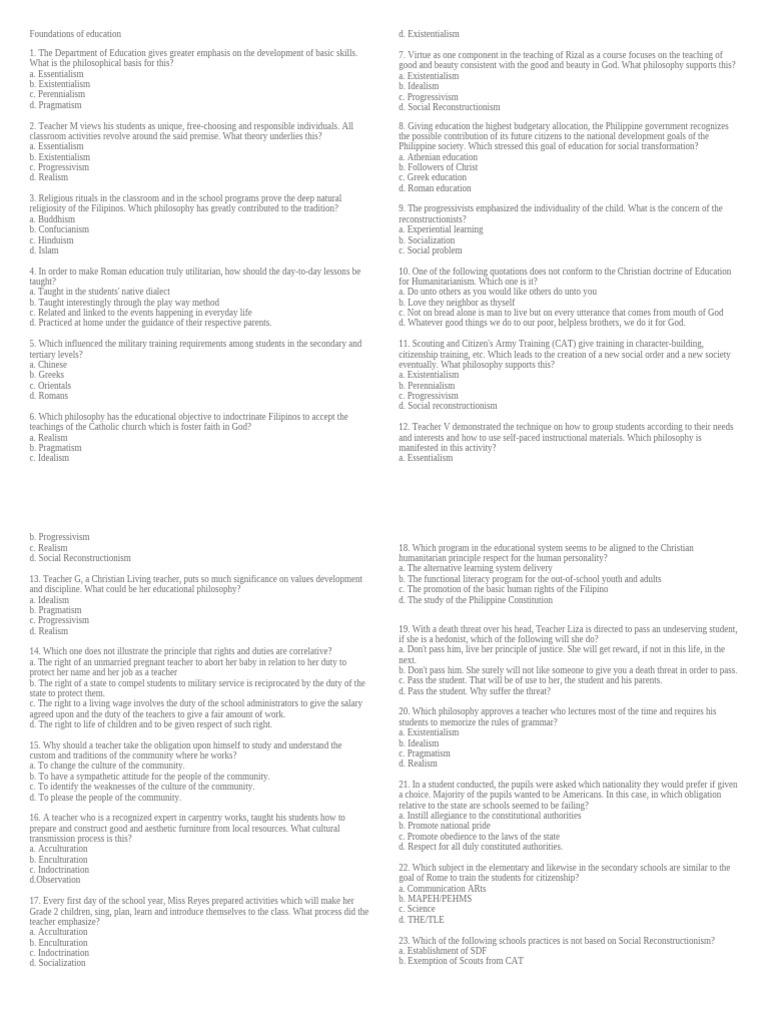 Profed 1 Q | PDF | Learning | Thought