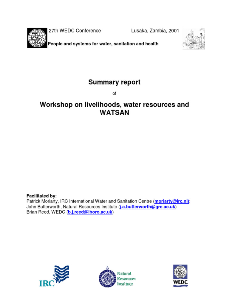 WATSAN Workshop Summary: Water & Livelihoods | PDF | Wash | Water Resources