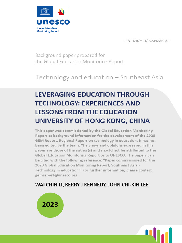 UNESCO - Leveraging Education Through Technology Experiences and ...