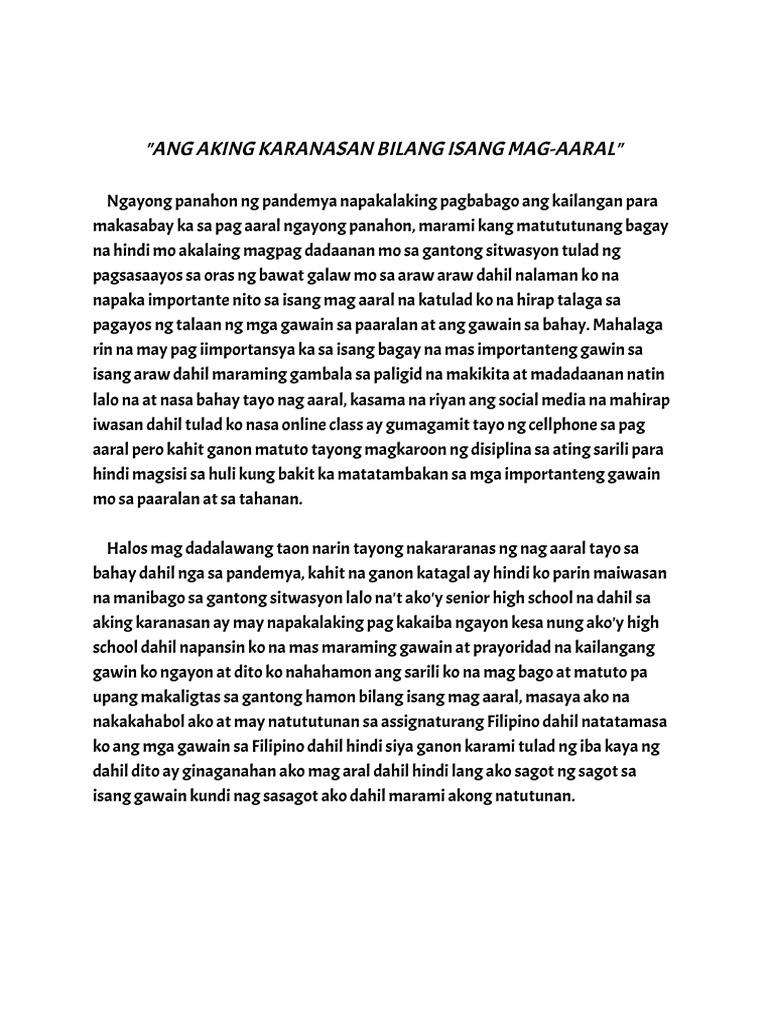 Ang Aking Karanasan | PDF