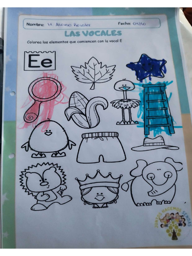 Reconoce La Vocal E | PDF