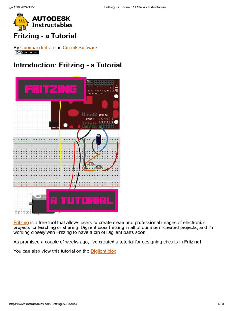 Fritzing - A Tutorial - 11 Steps - Instructables | PDF | Electrical Engineering | Electronics
