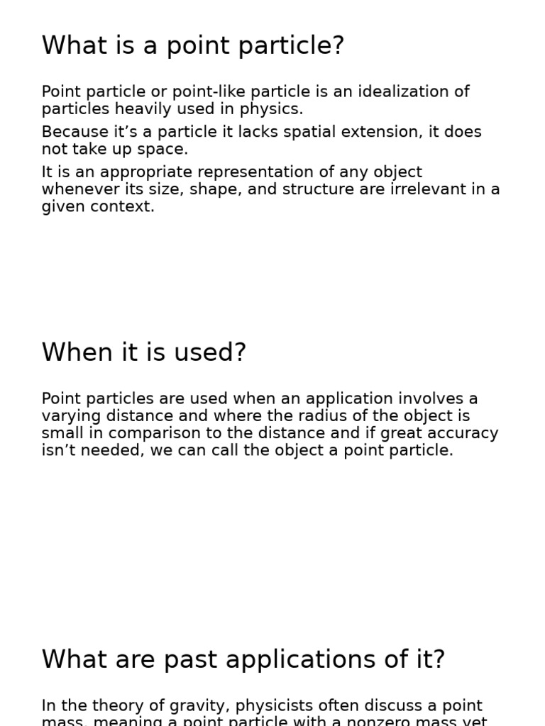 What Is A Point Particle? | PDF | Philosophy | Science & Mathematics