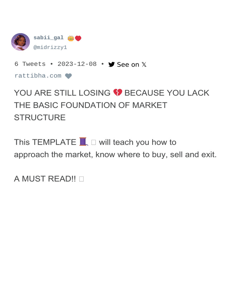 You Are Still Losing Thread by Midrizzy1 Dec 8, 23 From Rattibha | PDF