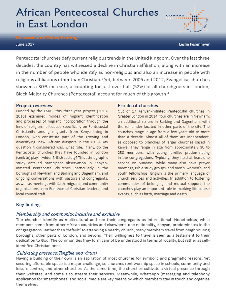 PR 2017 African Pentecostal Churches | PDF | Pentecostalism