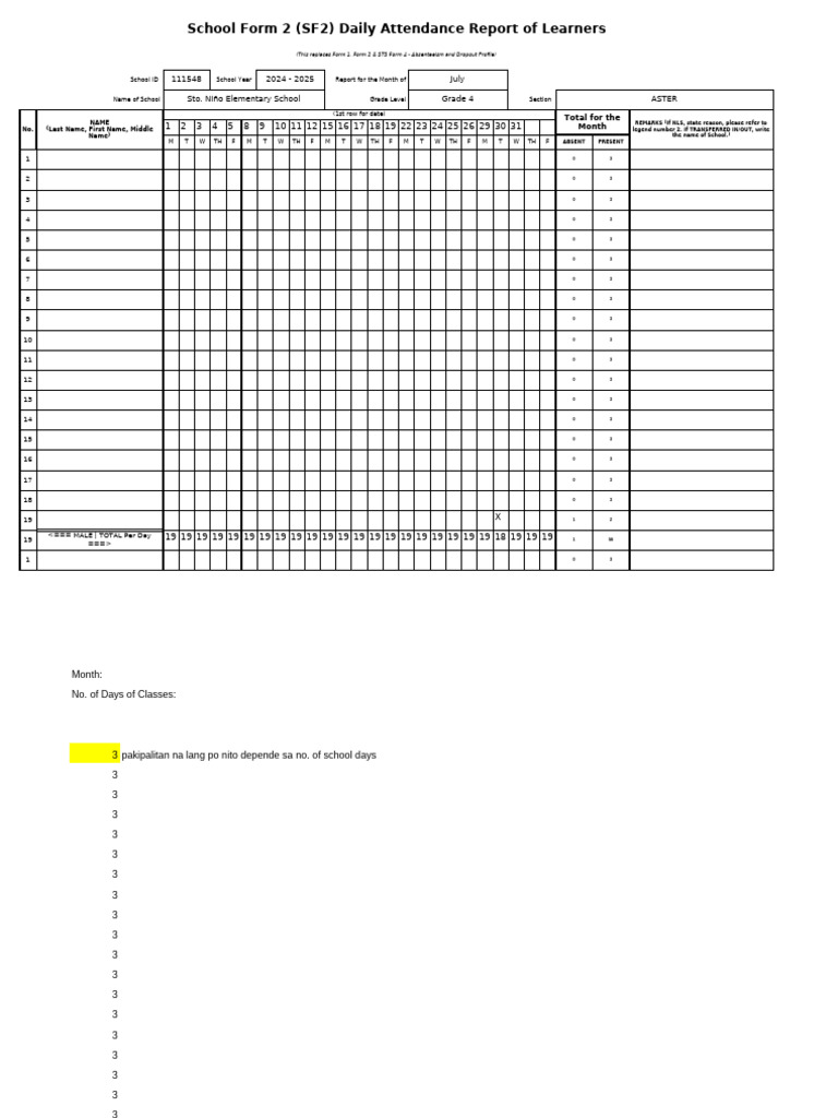 JULY-APRIL SF2 - 2024 - Grade 4 | PDF | Human Development | Human Life Stages