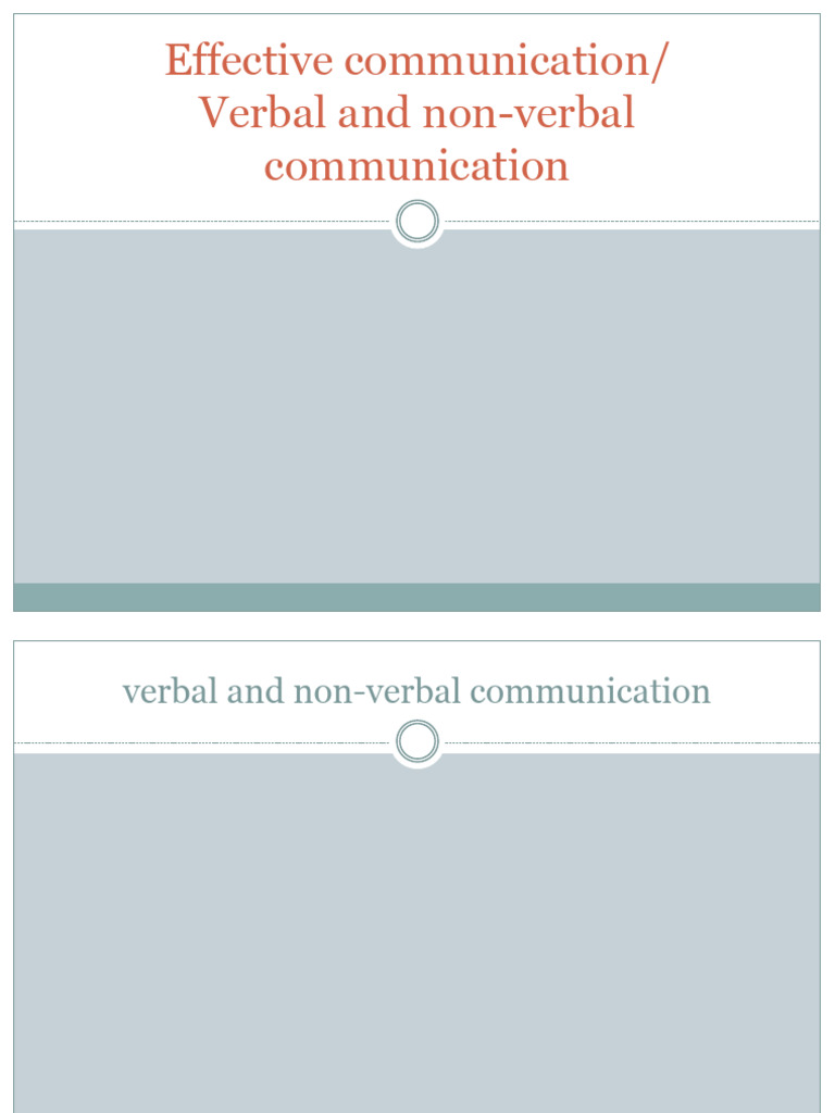 LESSON 6 Verbaland Non Verbal Communication | PDF | Communication | Nonverbal Communication