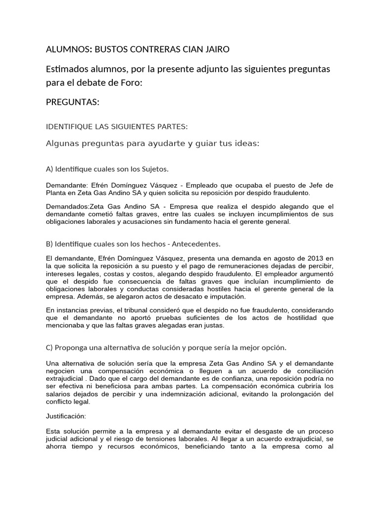 Foro 11 - Bustos Contreras Cian Jairo | PDF | Derecho