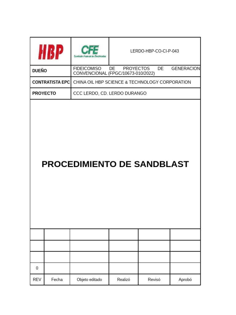 Procedimiento de Sandblast | PDF | Abrasivo | Solvente