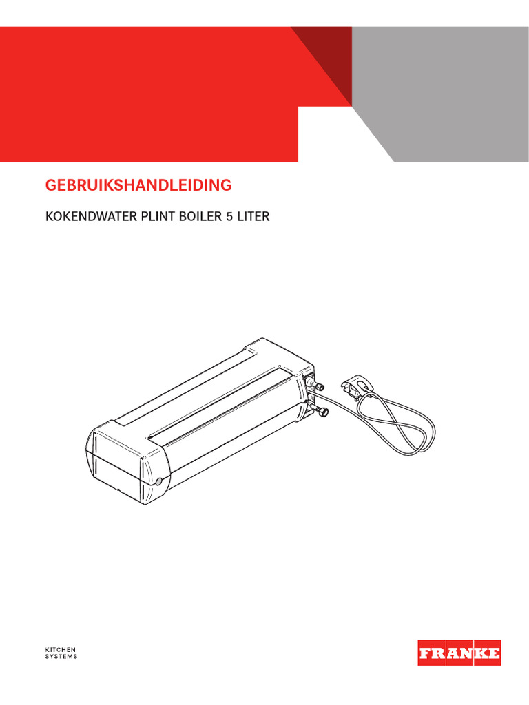 Gebruikershandleiding Franke 5 Liter Boiler | PDF
