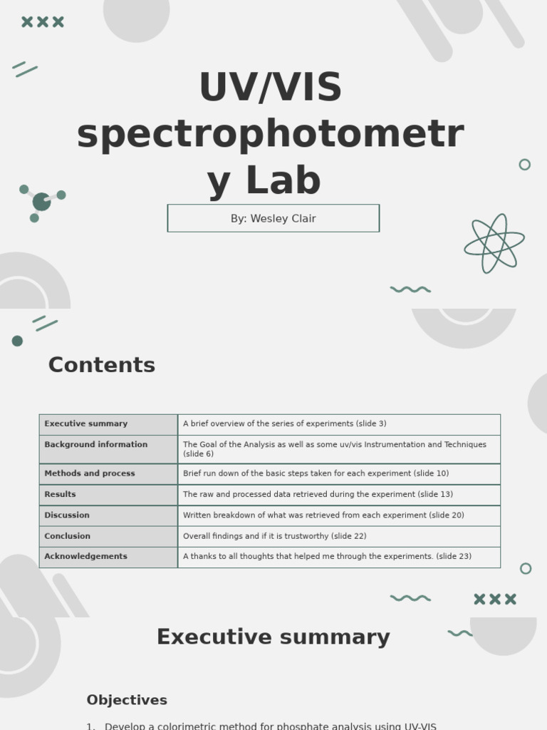Uv - Vis Lab 3 | PDF | Ultraviolet–Visible Spectroscopy | Spectrophotometry