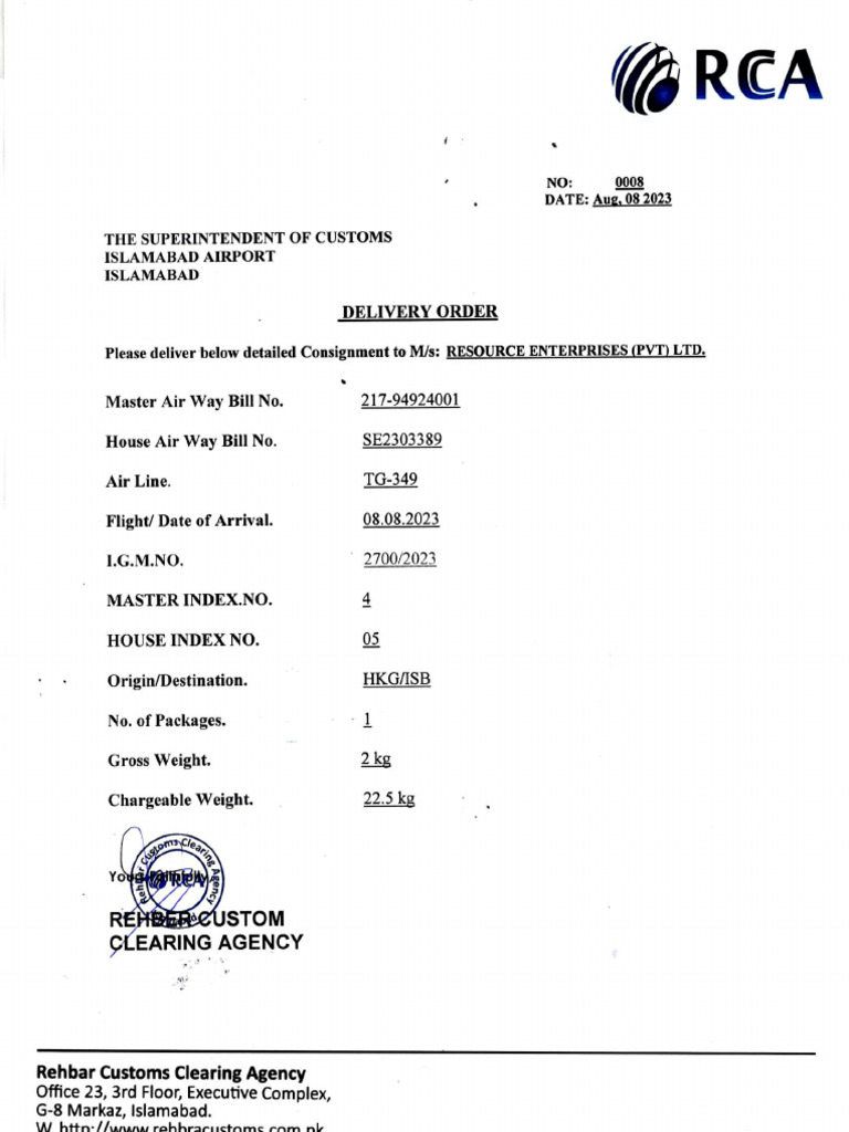 Rca-Do Se2303389 | PDF
