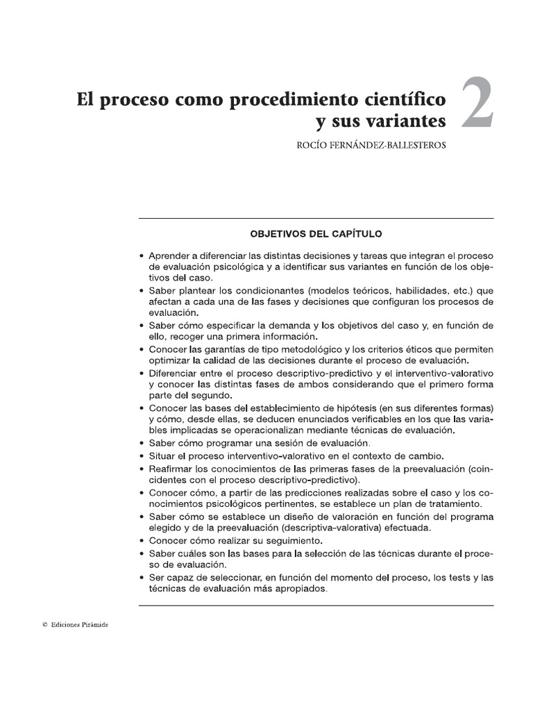 Fernández Ballesteros (2013) - El Proceso Como Procedimiento Científico ...