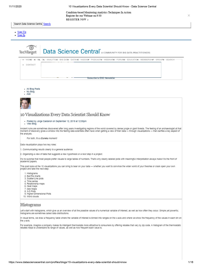 10 Visualizations Every Data Scientist Should Know | PDF | Scatter Plot | Histogram
