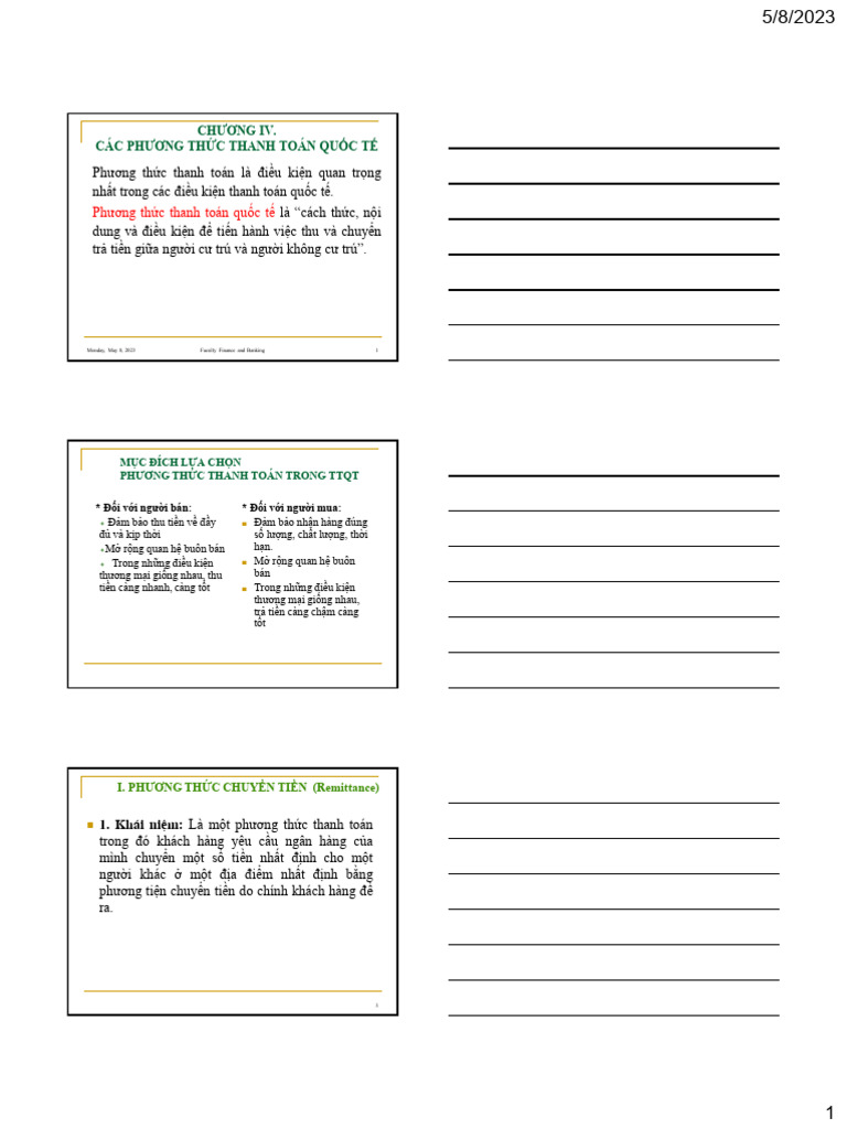 Slide Chuong Phuong Thuc Thanh Toan - BSKT | PDF