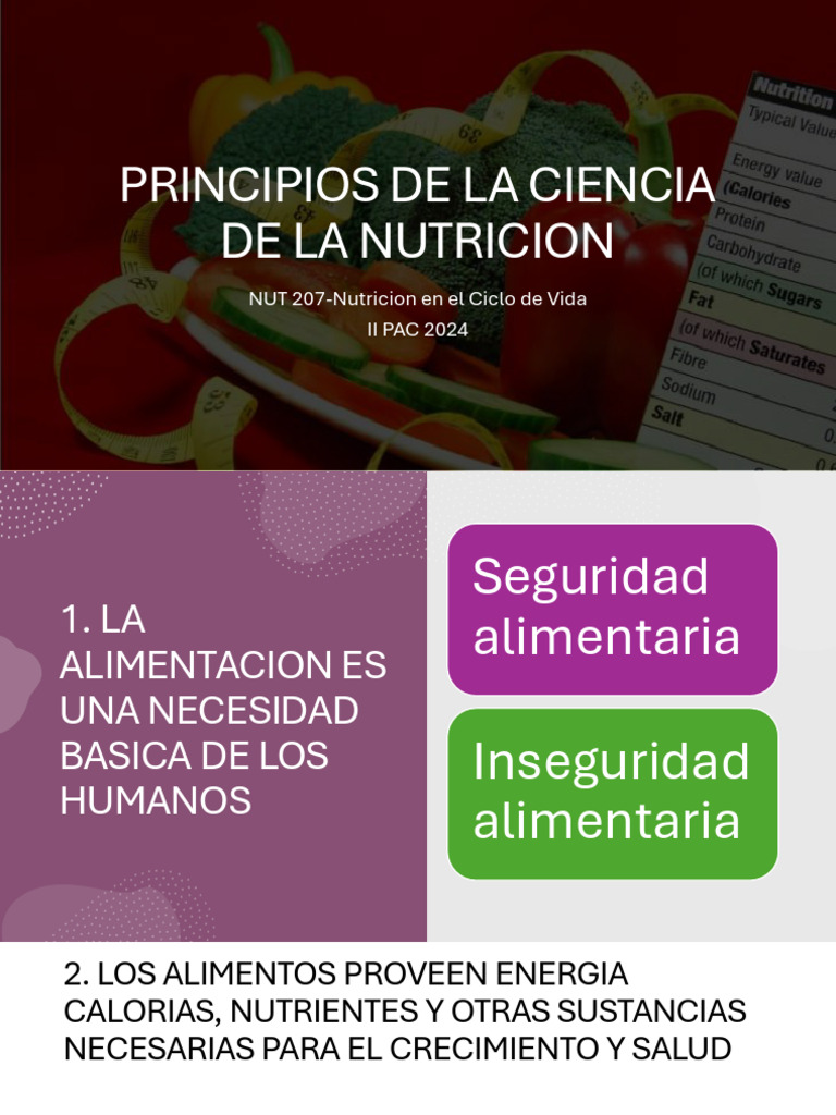 Tema 1 Principios de La Ciencia de La Nutricion | PDF | Nutrición | Dieta y nutrición