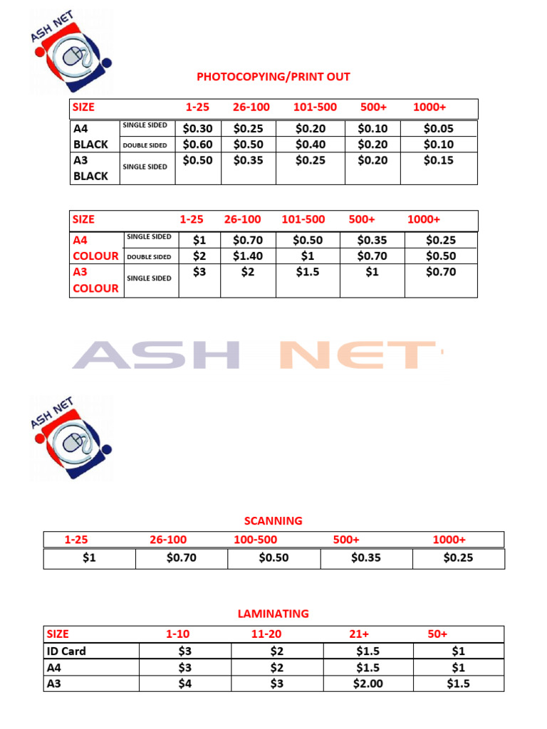 Print Photo Copy Quantities Discount | PDF