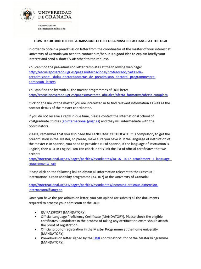 Master in How To Obtain The Pre Acceptance For The Web - 0 | PDF ...