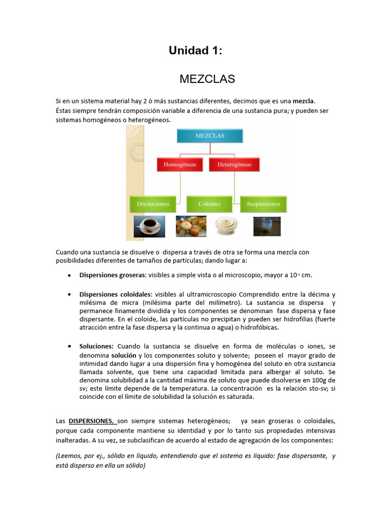 Tipos de Mezclas y Soluciones Químicas | PDF | Solubilidad | Coloide