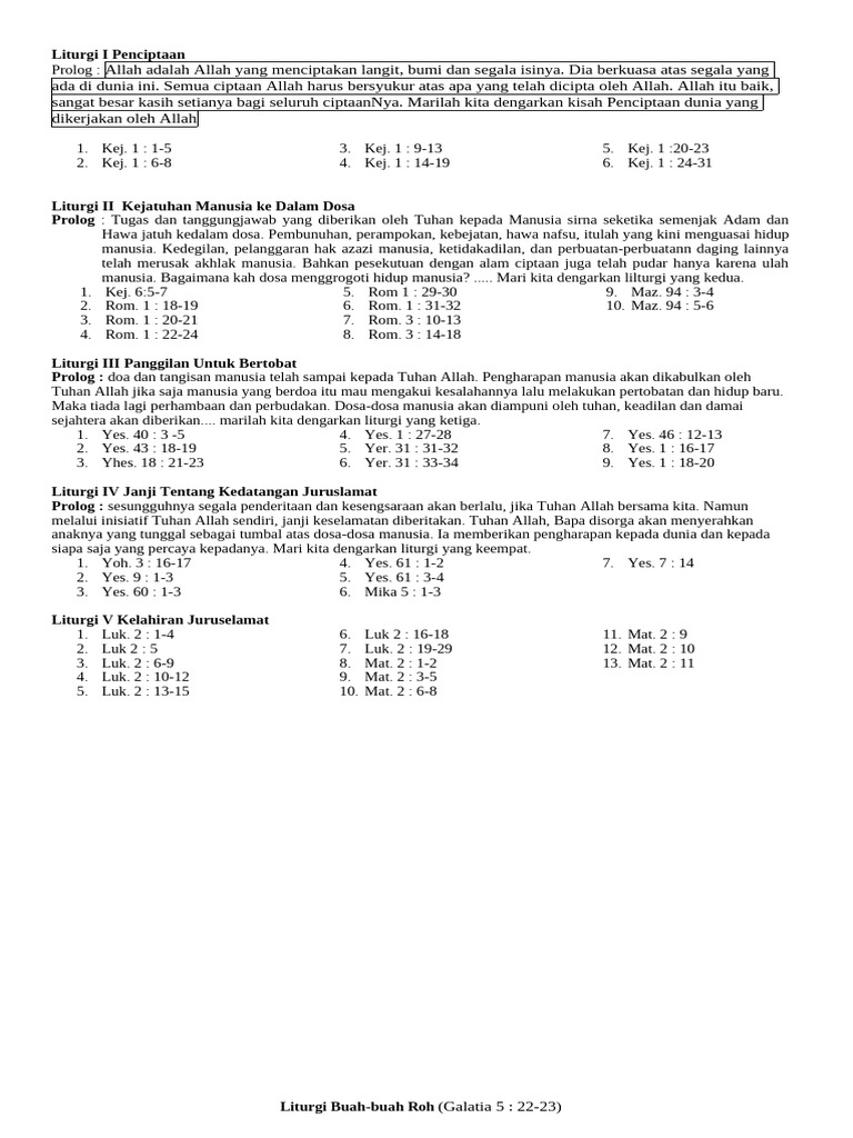 Liturgi Buah Buah Roh - Compress | PDF