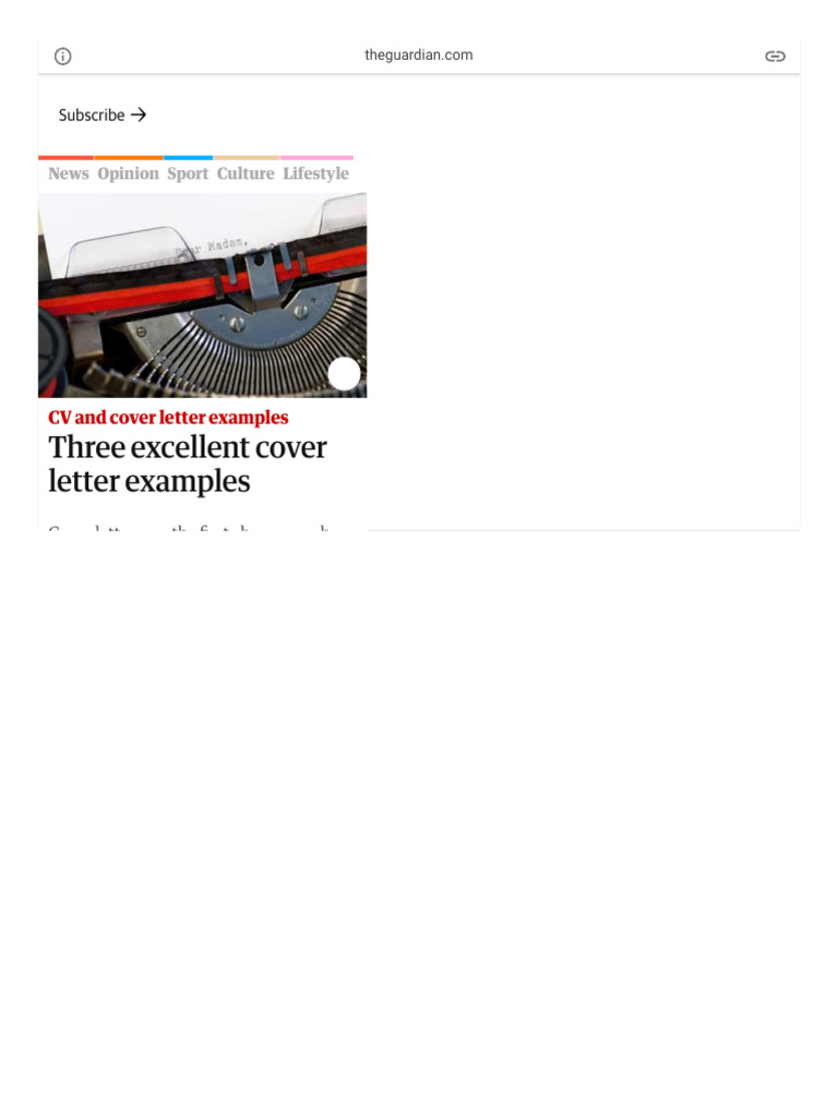 Three Excellent Cover Letter Examples - Guardian Careers - The Guardian ...