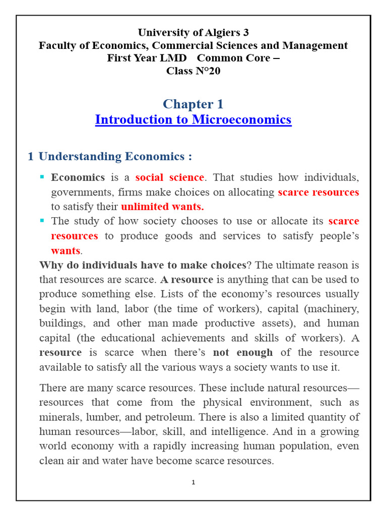 Introduction to Microeconomics Concepts | PDF | Economics | Macroeconomics