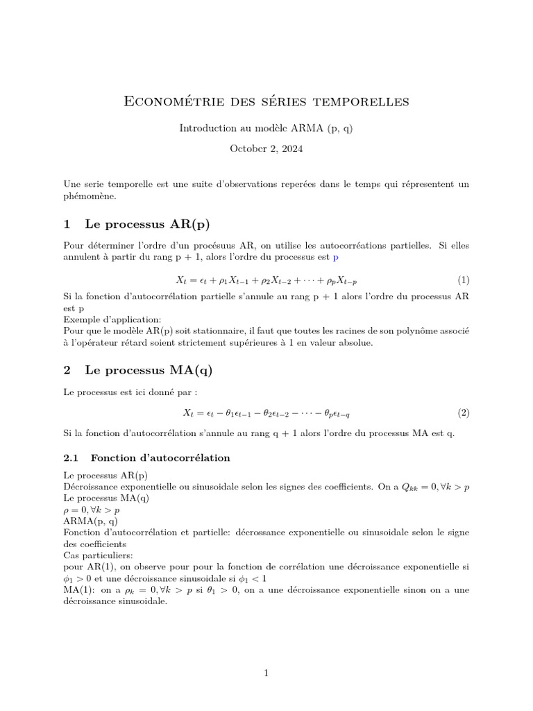 Series Temporelles (Méthodologie) | PDF | Mathématiques appliqués ...