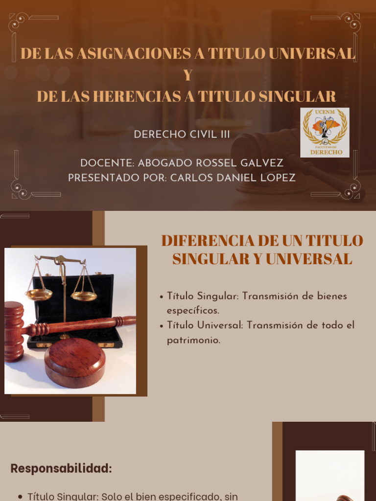 Asignacion A Titulo Universal y Singular | PDF | Derecho