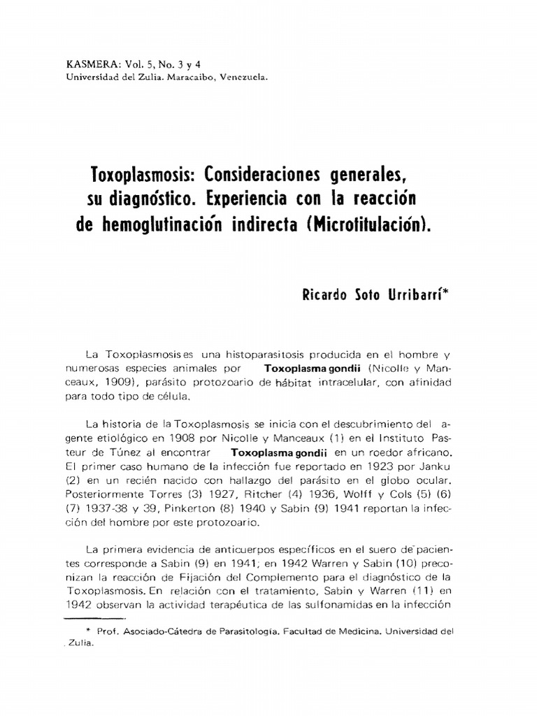 Tetrada de Sabin en Toxoplasmosis | PDF | Citoplasma | Inmunología