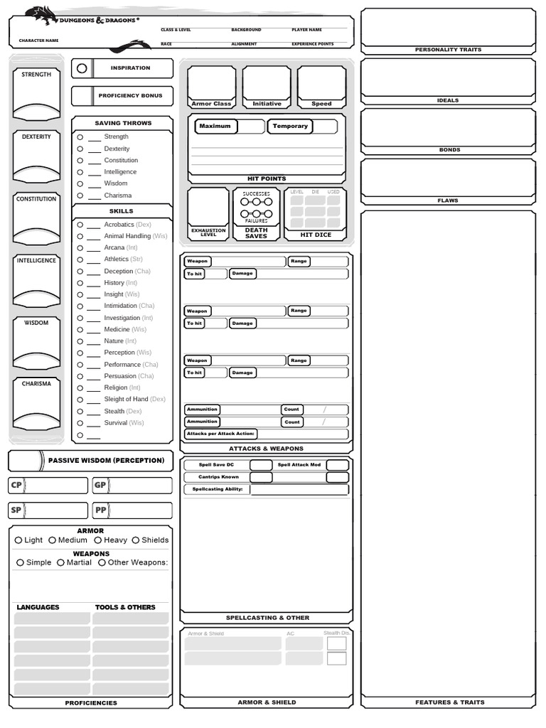 A4 Character Sheet V20.5-Form Fillable | PDF