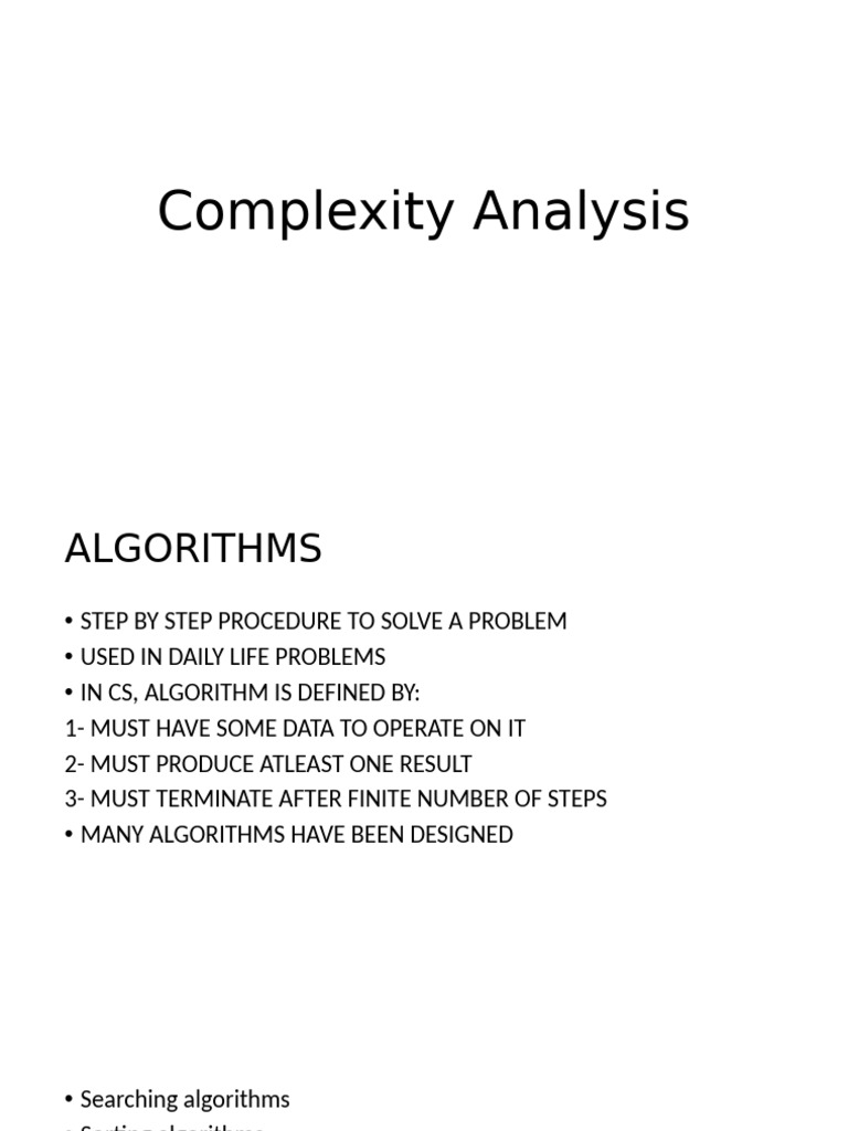 Complexity Analysis | PDF | Time Complexity | Algorithms