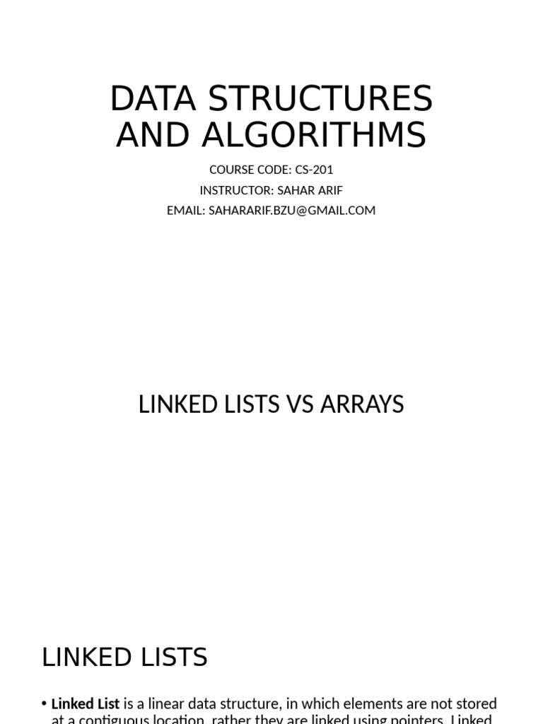 Linked Lists Vs Arrays | PDF | Data Management | Computer Programming
