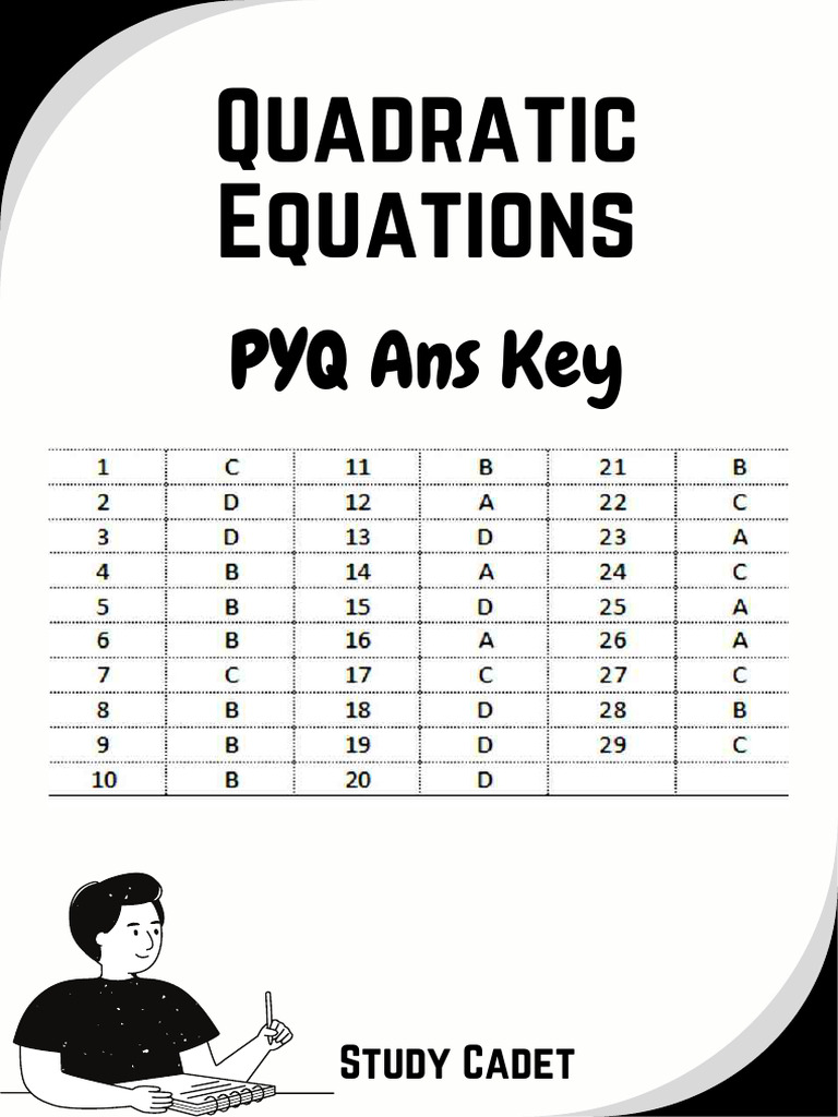 Quadratic Equations PYQ Ans Keys | PDF