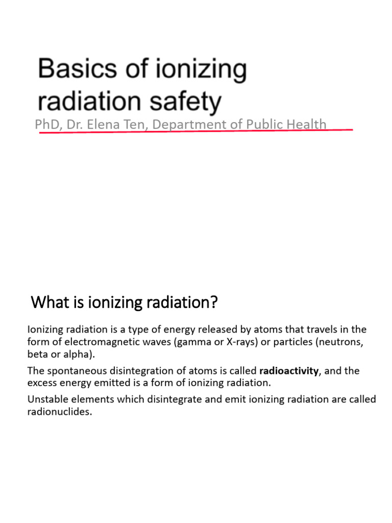 Ionizing Radiation Safety Basics | PDF | Ionizing Radiation | Radiation
