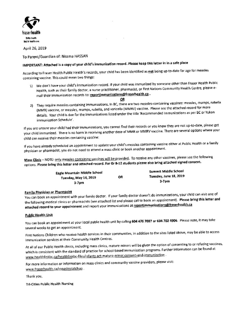 Nissma Limar Vaccination | PDF