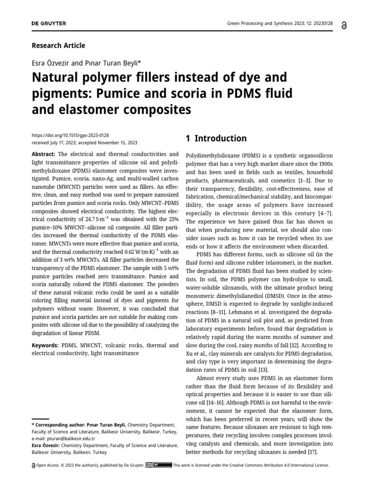 Natural Polymer Fillers Instead of Dye and Pigments Pumice and Scoria ...