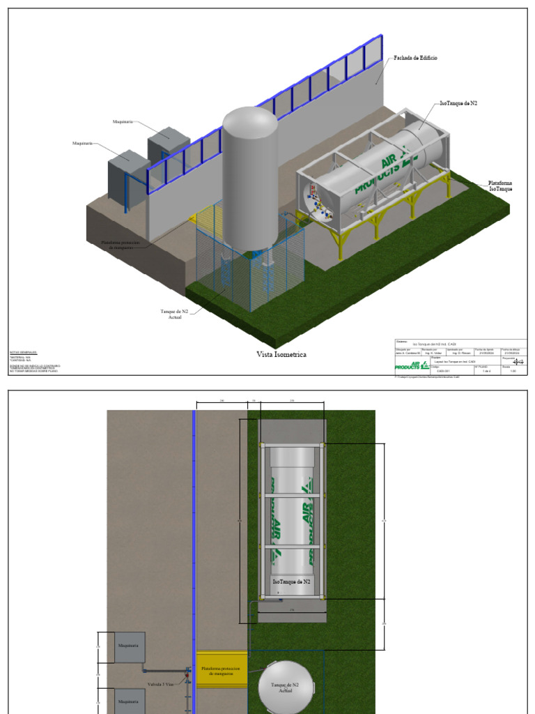 Planos Iso Tanque Ind. CADI | PDF | Dibujo técnico