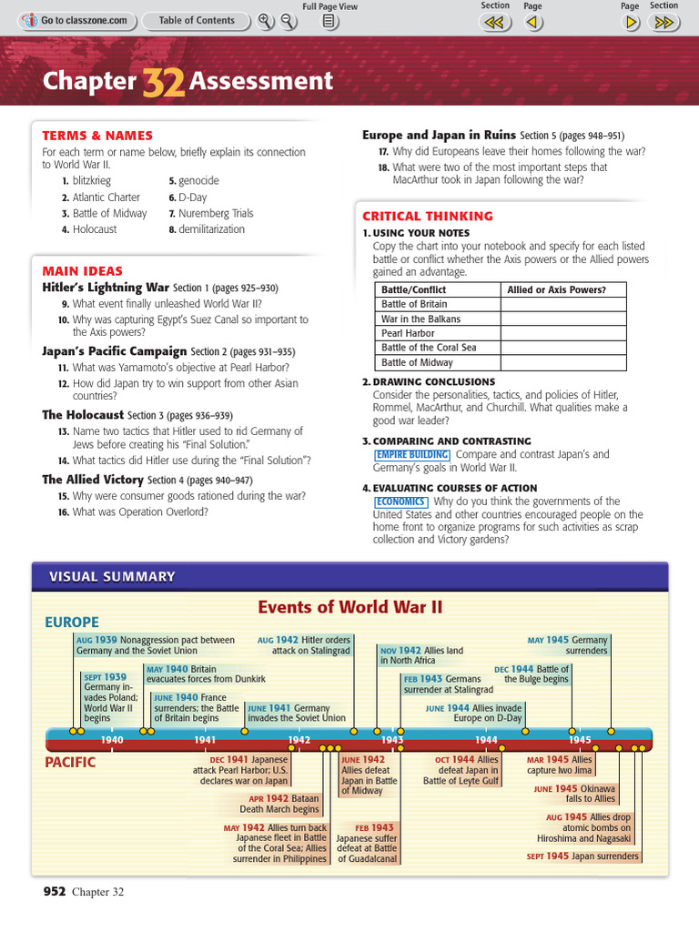CH 32 Assessment | PDF | Allies Of World War II | World War II