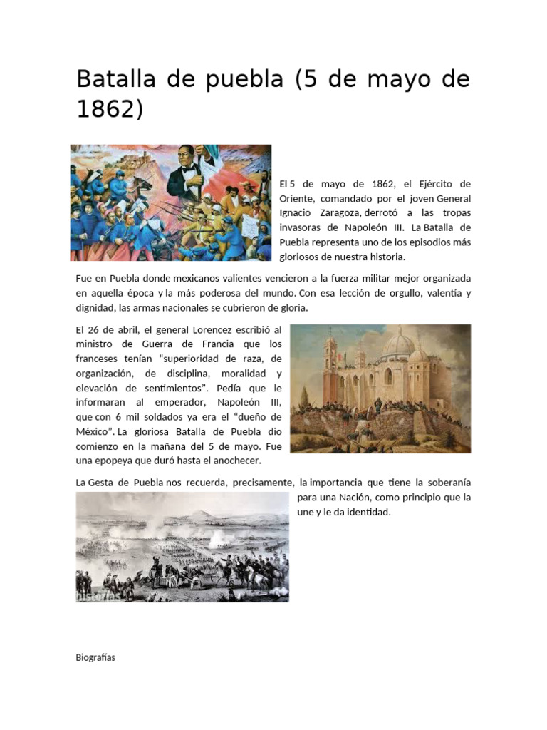 La Batalla de Puebla: Héroes y Derrotas | PDF | Conflictos del segundo ...