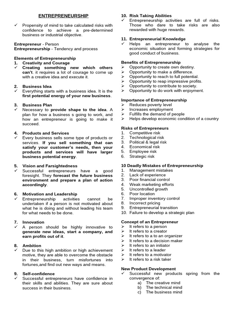 Midterm Reviewer | PDF | Entrepreneurship | Cognition