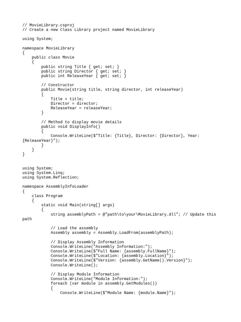 Movie Library | PDF | Namespace | Systems Architecture