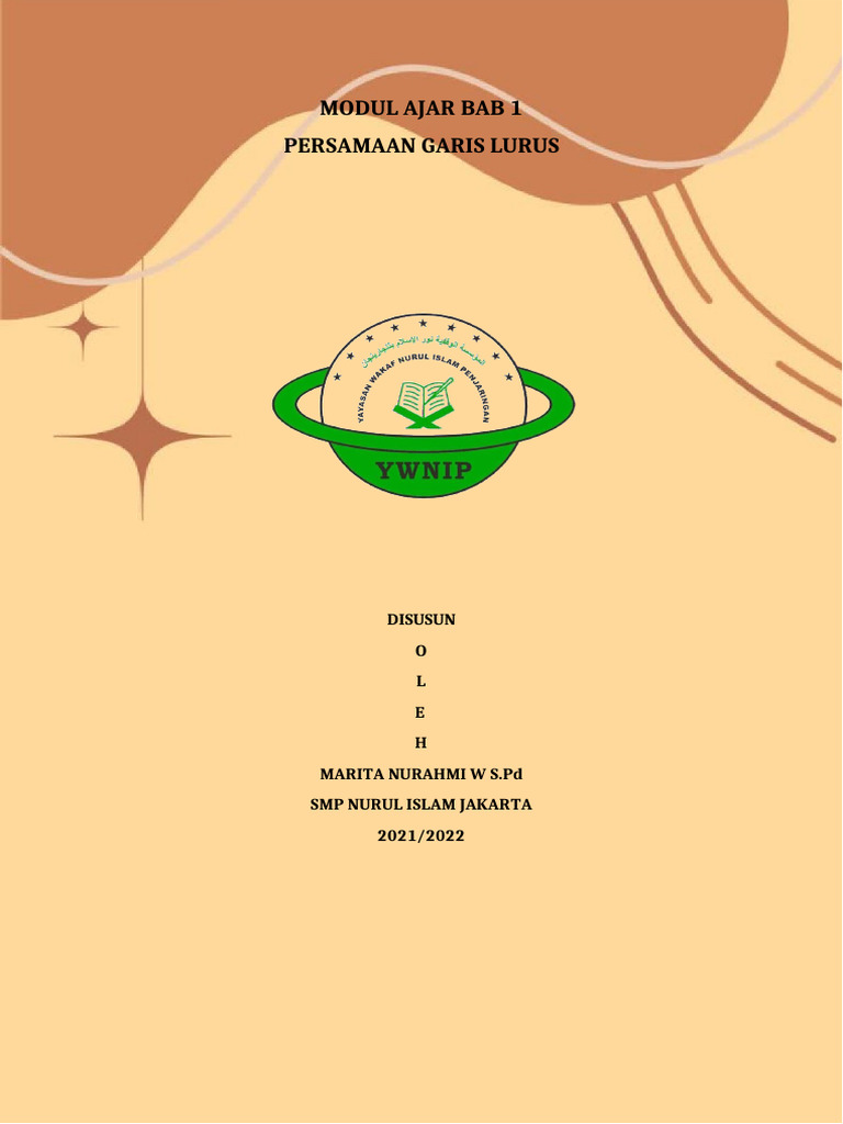 Modul Ajar MTK Kelas 8 (Persamaan Garis Lurus) | PDF