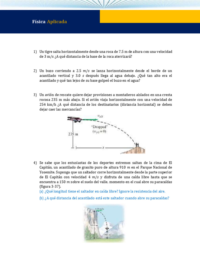 Proyectiles | PDF | Acantilado | Velocidad