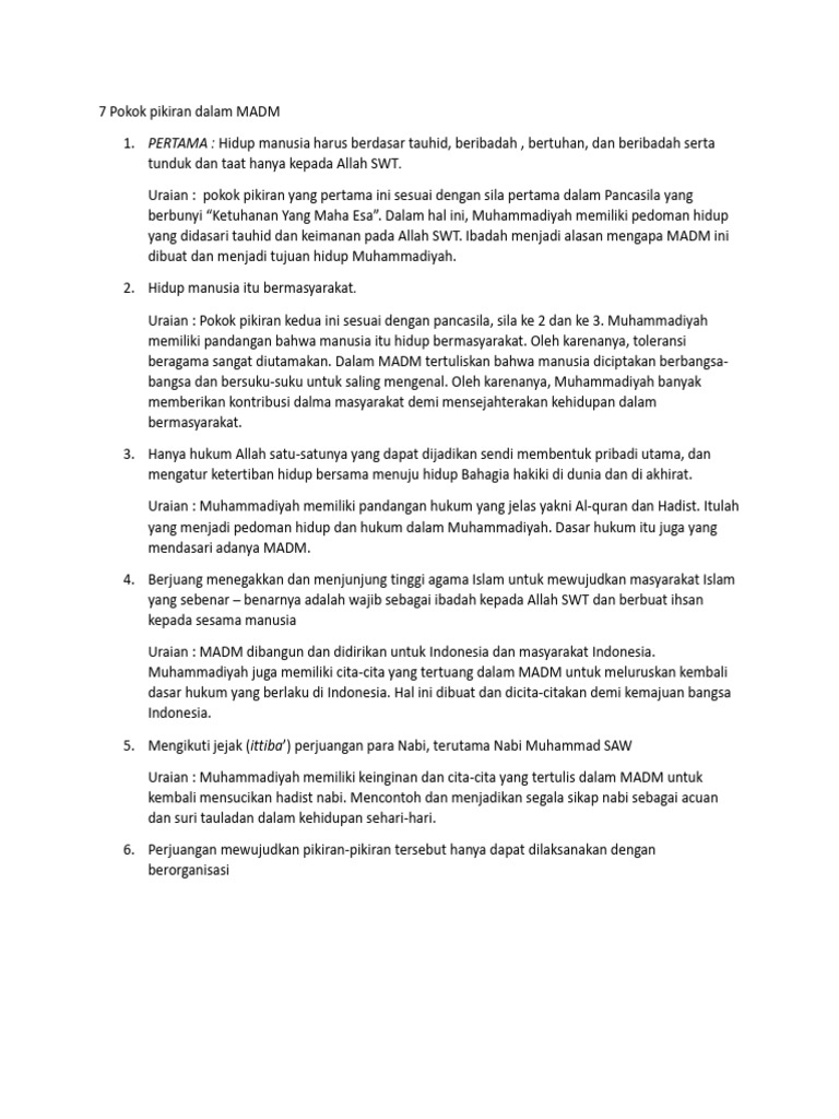 7 Pokok Pikiran Dalam MADM | PDF