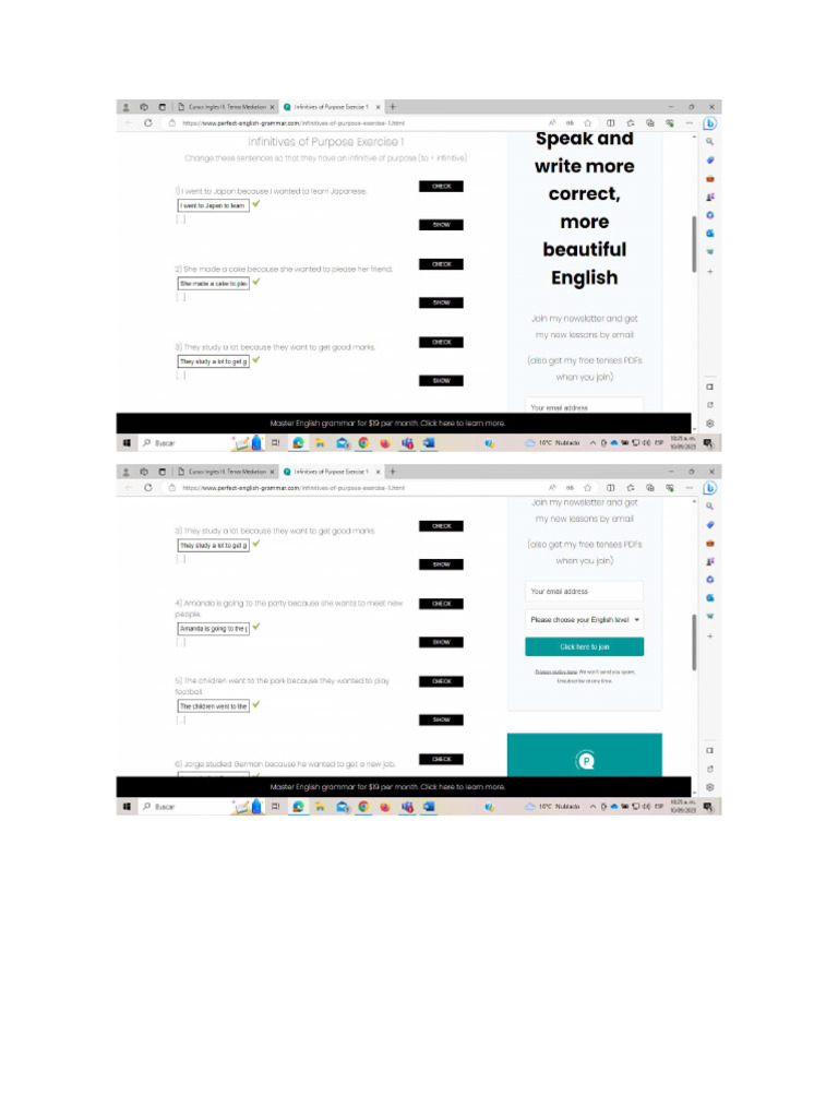 Infinitives of Purpose | PDF