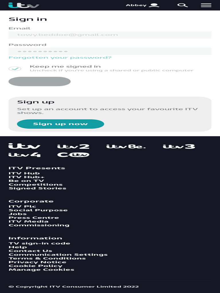 Sign in - ITV Hub | PDF