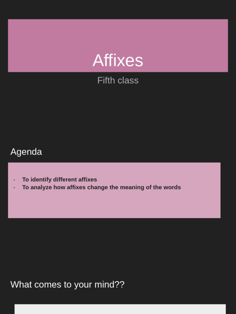 Understanding Affixes in Language | PDF | Adjective | Morphology